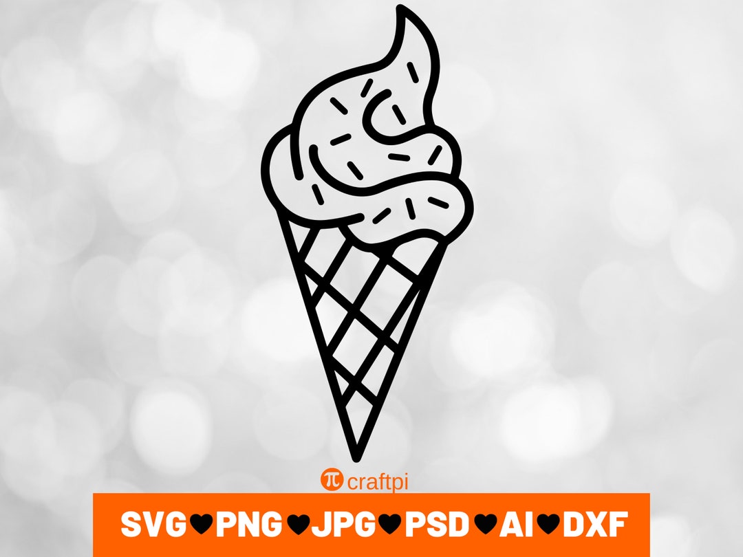 Ice Cream Cone SVG Cut Files for Cricut Silhouette Vector Instant ...