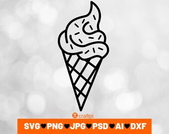 Cute Ice Cream Cone SVG & PNG Files - Etsy