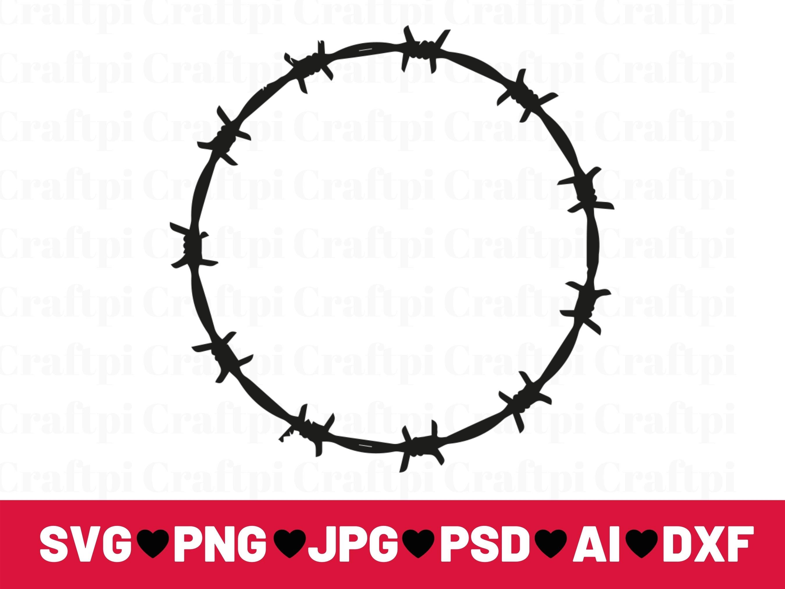 Barbed Wire Circle Frame Svg Cut File for Cricut - Etsy