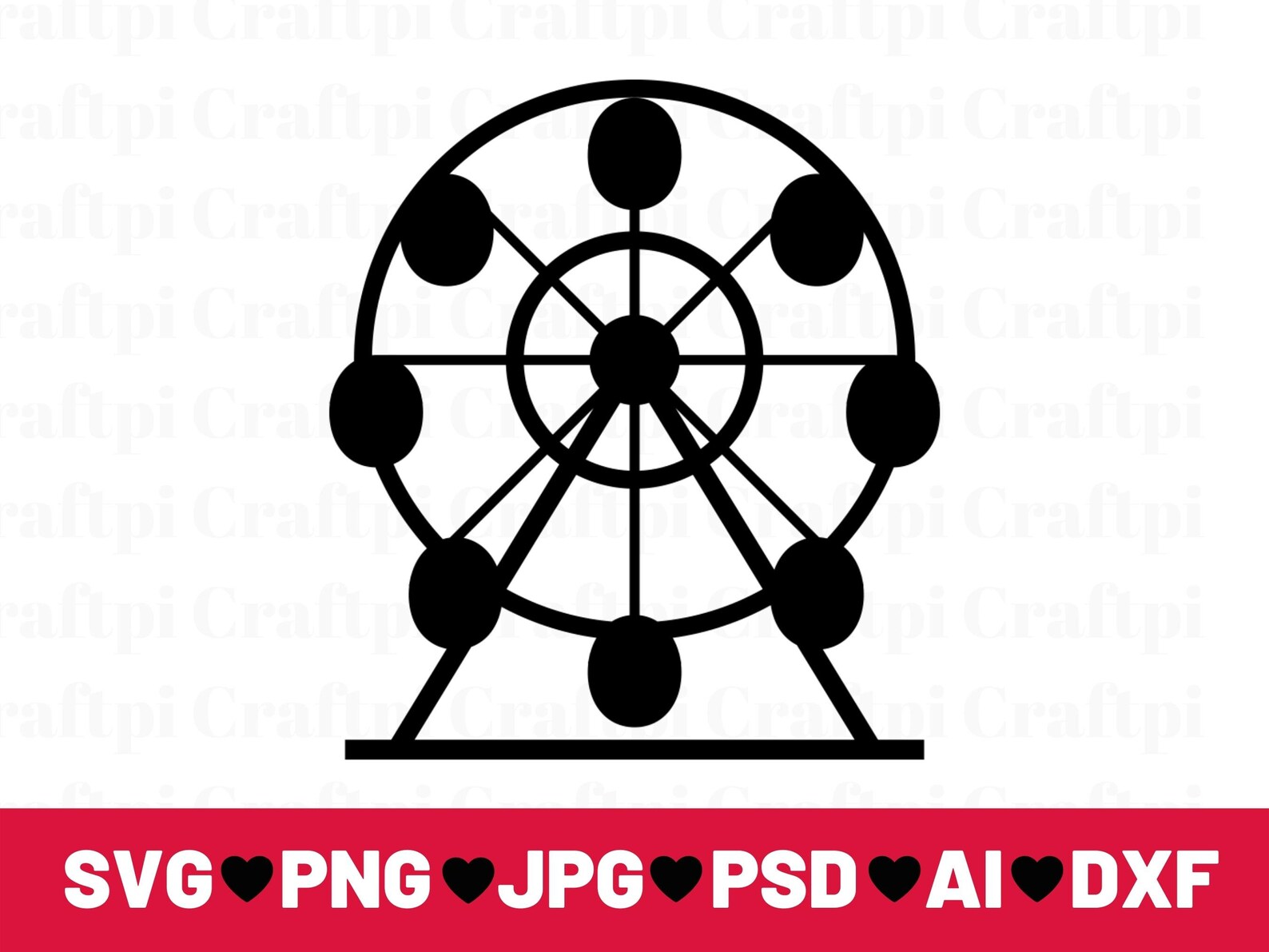 Ferris Wheel SVG Cut Files for Cricut Silhouette Vector Instant Digital ...