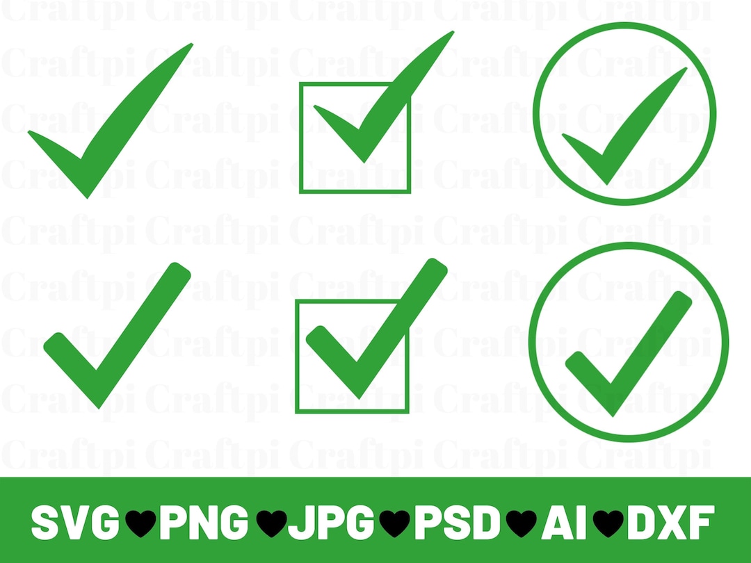 Green Tick SVG Cut File, Green Tick SVG Silhouette, Digital Download ...