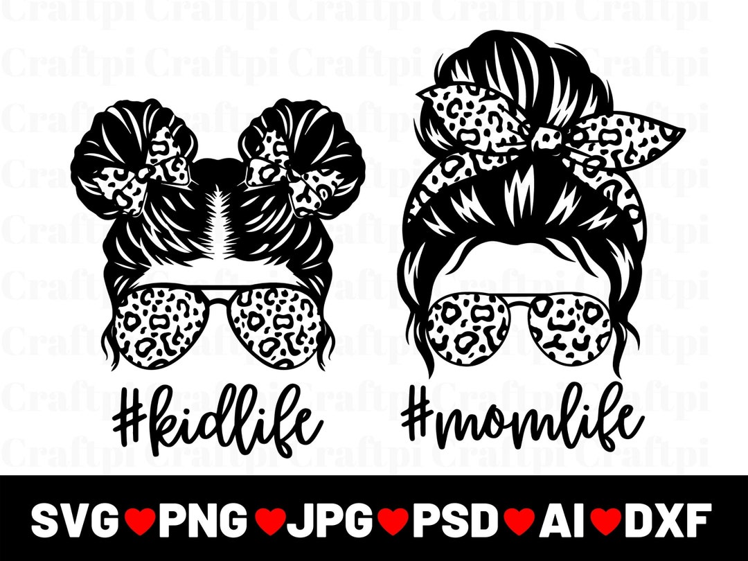 Leopard Mom Life Kid Life Svg, Momlife Svg, Mom Life Kid Life Png, Mom ...