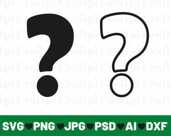 Question Mark Silhouette SVG, Svg, Dxf, Cricut, Silhouette Cut File ...