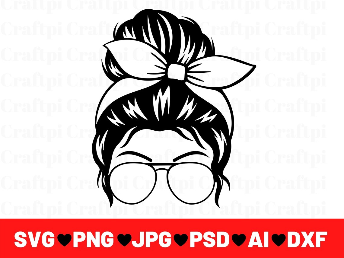 Basic Messy Bun SVG Cricut Cut File Silhouette Cut File Png - Etsy