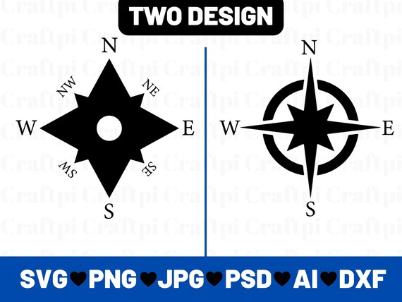 Compass Rose SVG Compass SVG Cut Files for Cricut Vector - Etsy
