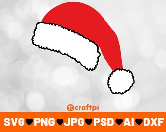 Santa Hat Instant Digital Download, Svg, Ai, Dxf, - Etsy