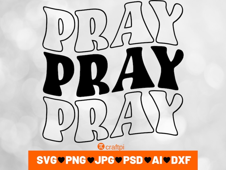 Wavy Pray Stacked SVG Cut Files for Cricut Silhouette - Etsy UK