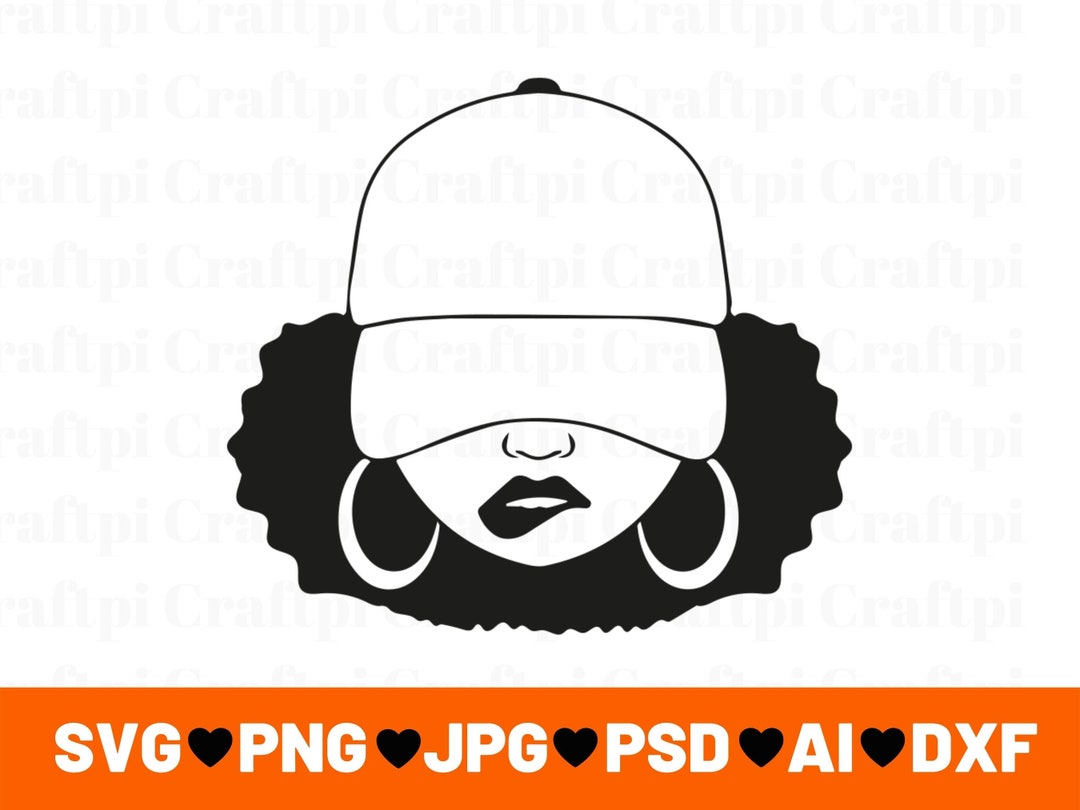 Afro Woman Cap Low Svg Cut Files For Cricut Silhouette Vector Etsy