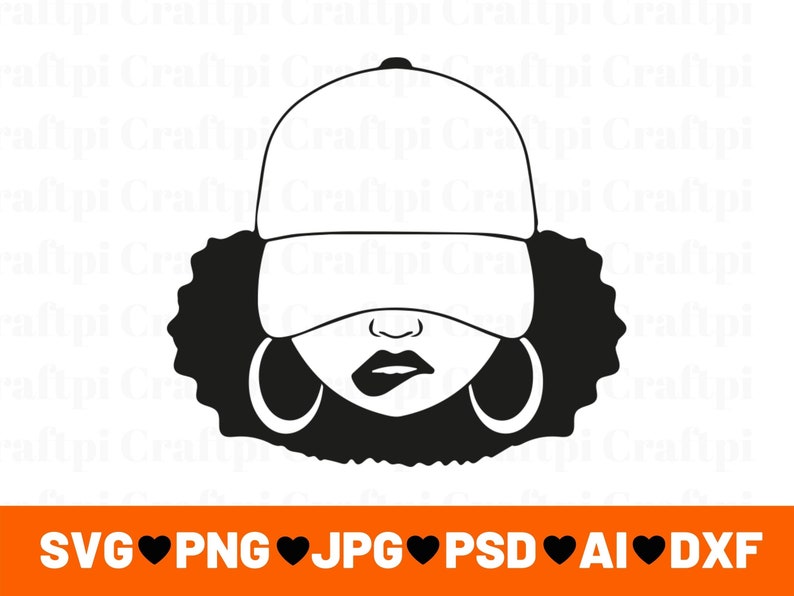 Afro Woman Cap Low Svg Cut Files For Cricut Silhouette Etsy