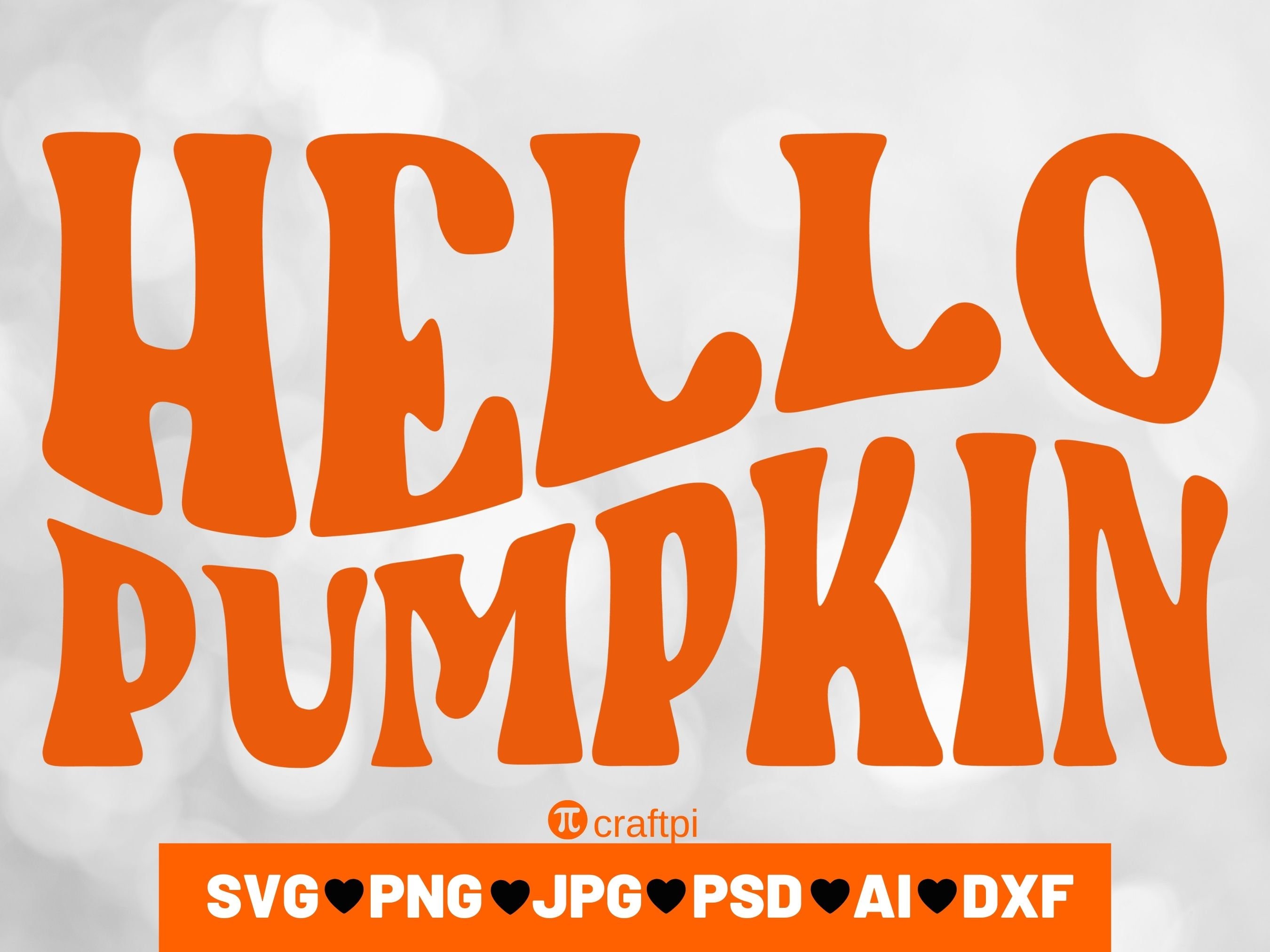 Wavy Hello Pumpkin SVG Cut Files for Cricut Silhouette - Etsy