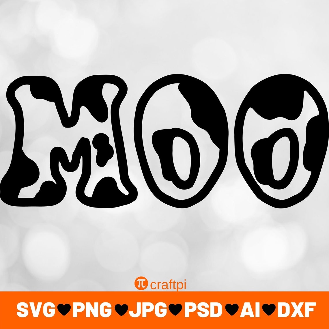 Cow Print 'moo' SVG Cut Files for Cricut - Etsy