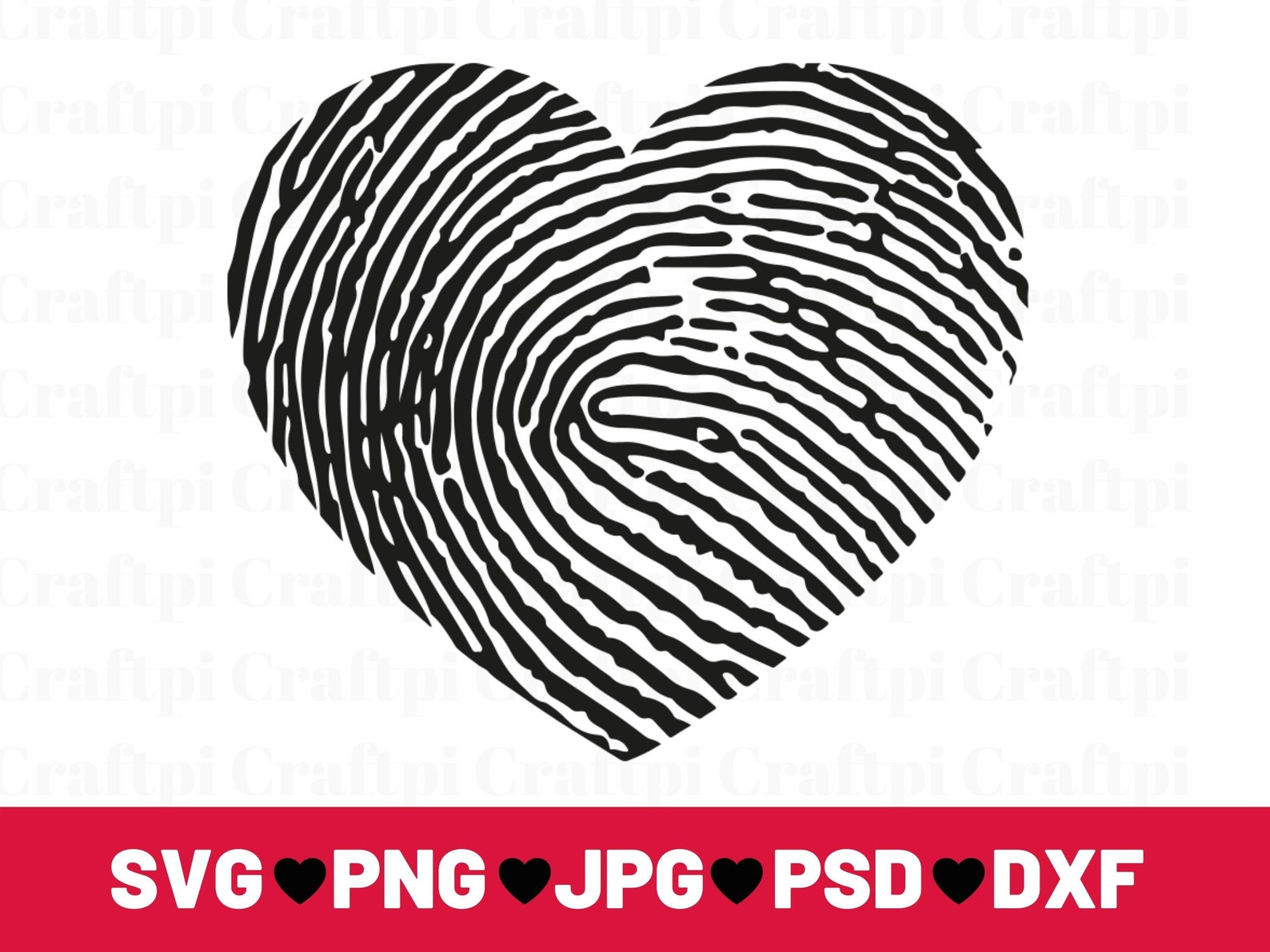 Heart Svg, Heart Fingerprint Svg, Fingerprint Heart Png, Heart Clipart ...