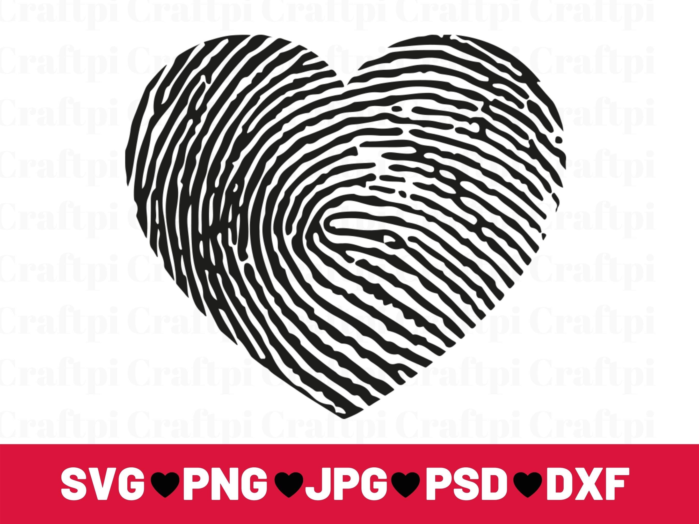 Heart Svg, Heart Fingerprint Svg, Fingerprint Heart Png, Heart Clipart ...