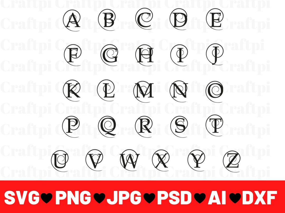 Fancy Letters SVG, Fancy Monogram Alphabet SVG, Circle Alphabet SVG ...