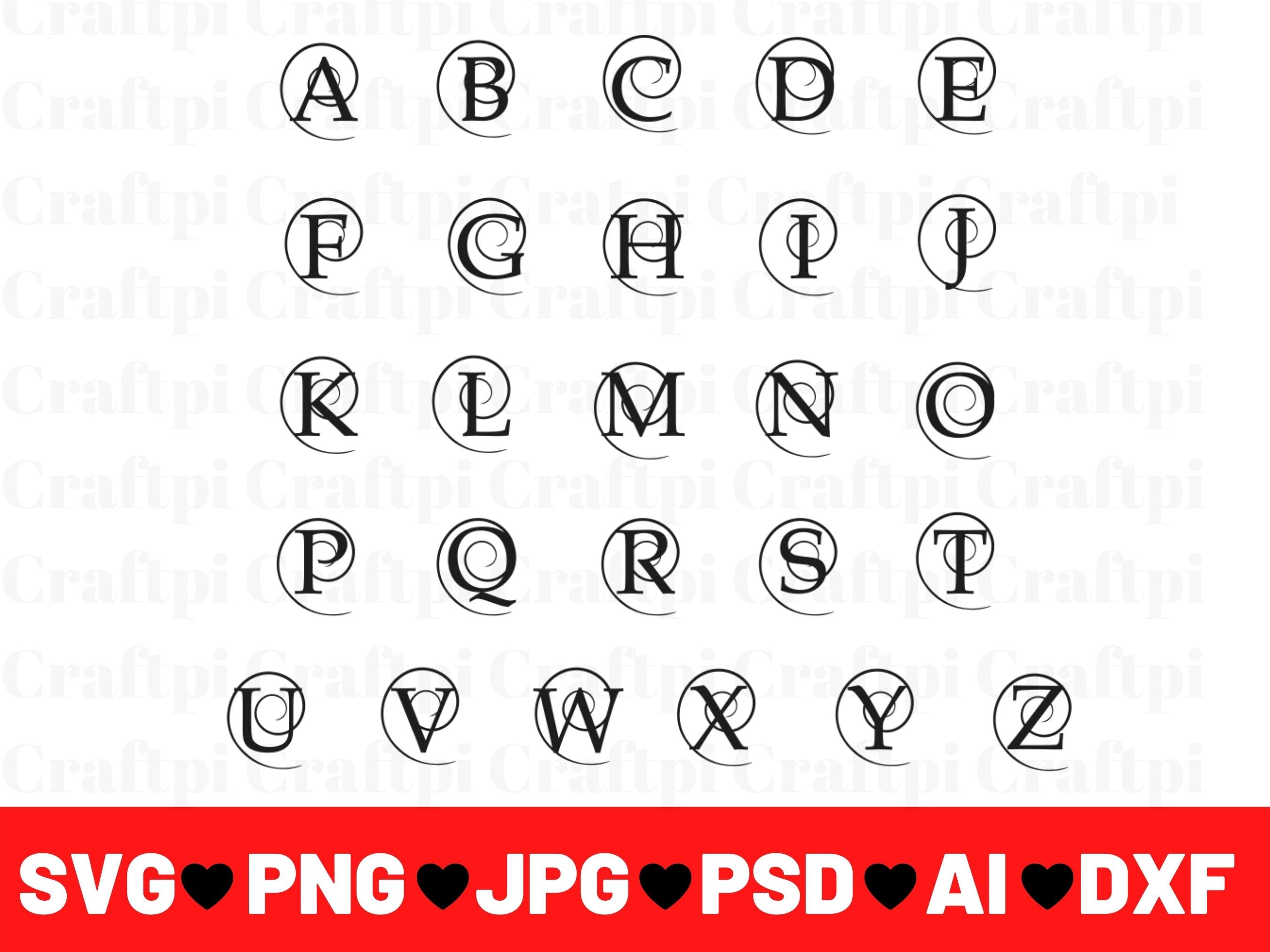 Fancy Letters SVG Fancy Monogram Alphabet SVG Circle - Etsy