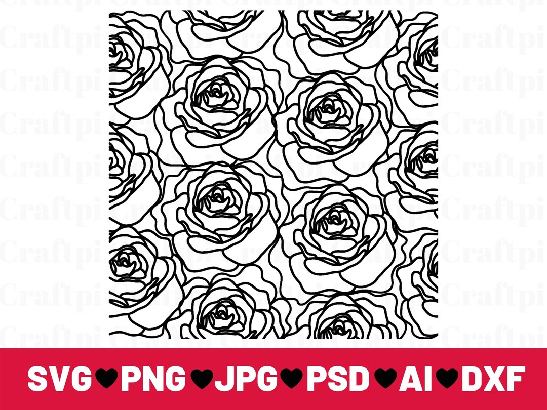 Rose Pattern SVG, Floral Pattern SVG, Flower Pattern Png, Tooled ...