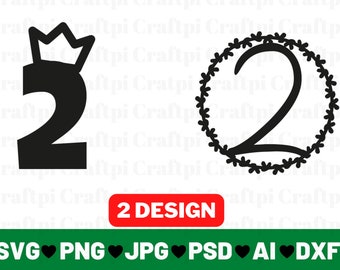 Circle Number 2 Svg - Etsy