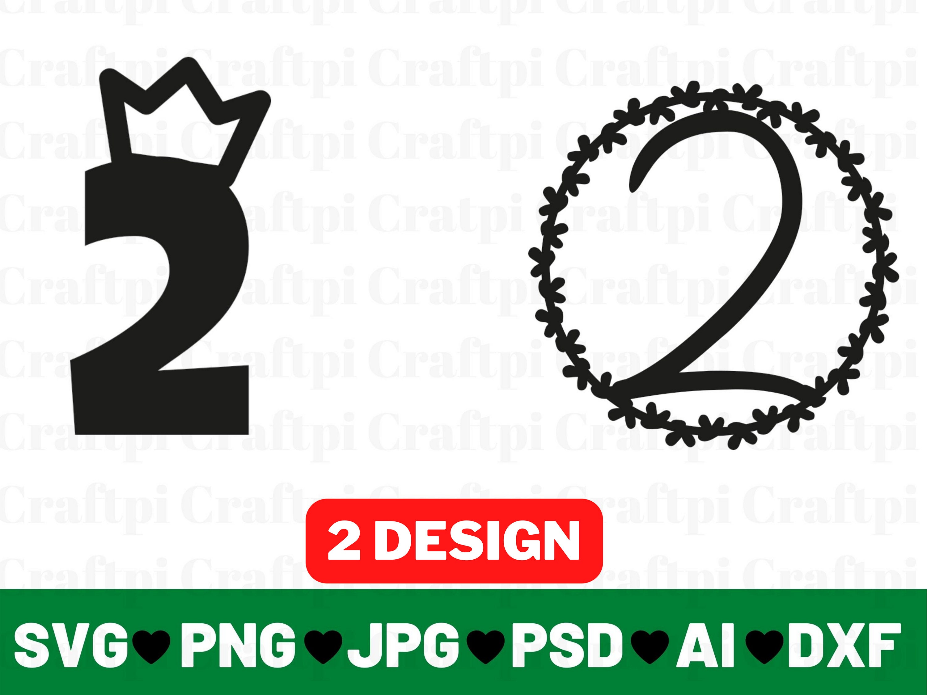 Number 2 SVG Crown Number Two SVG 2nd Birthday Png Circle | Etsy Australia