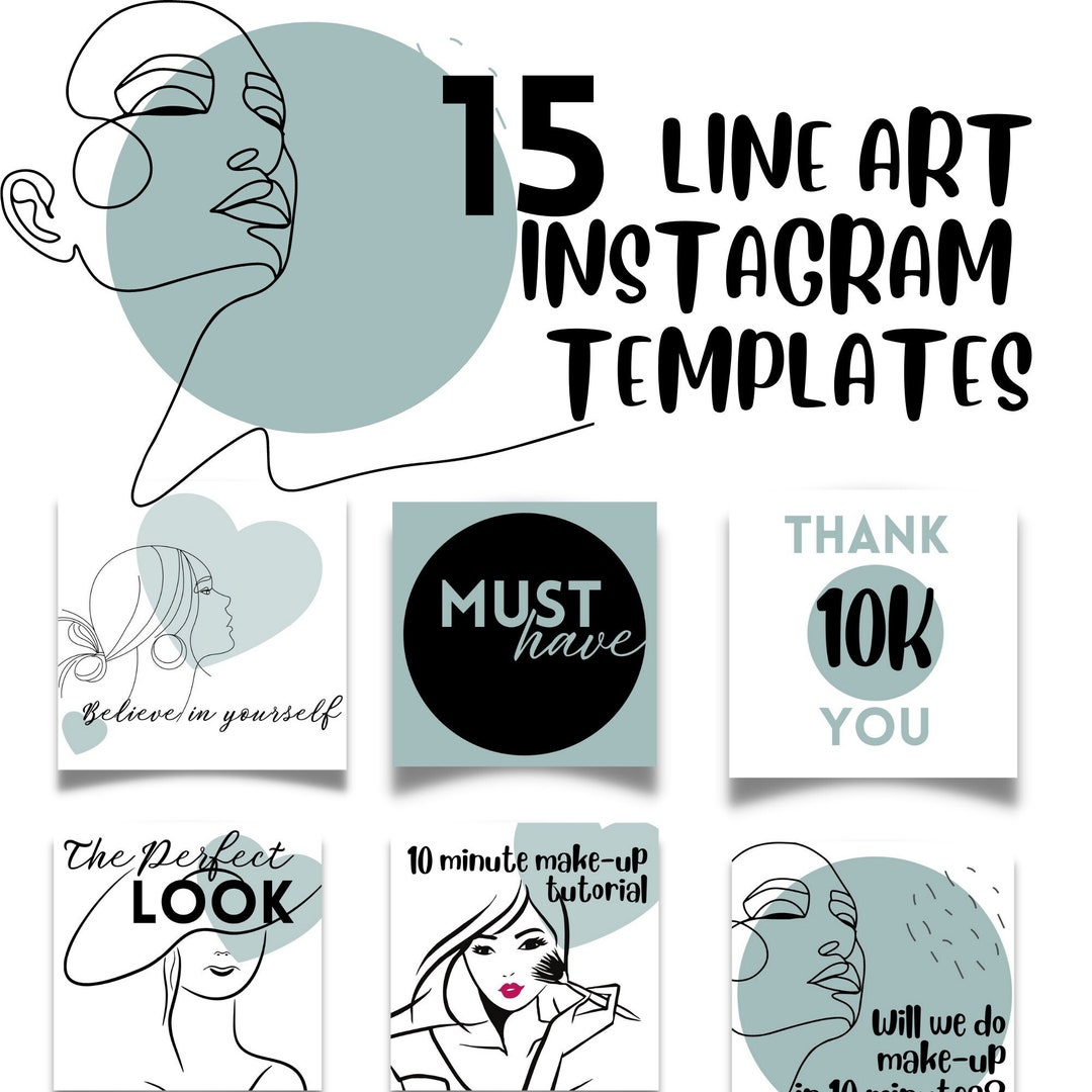 Line Art Instagram Templates - Etsy