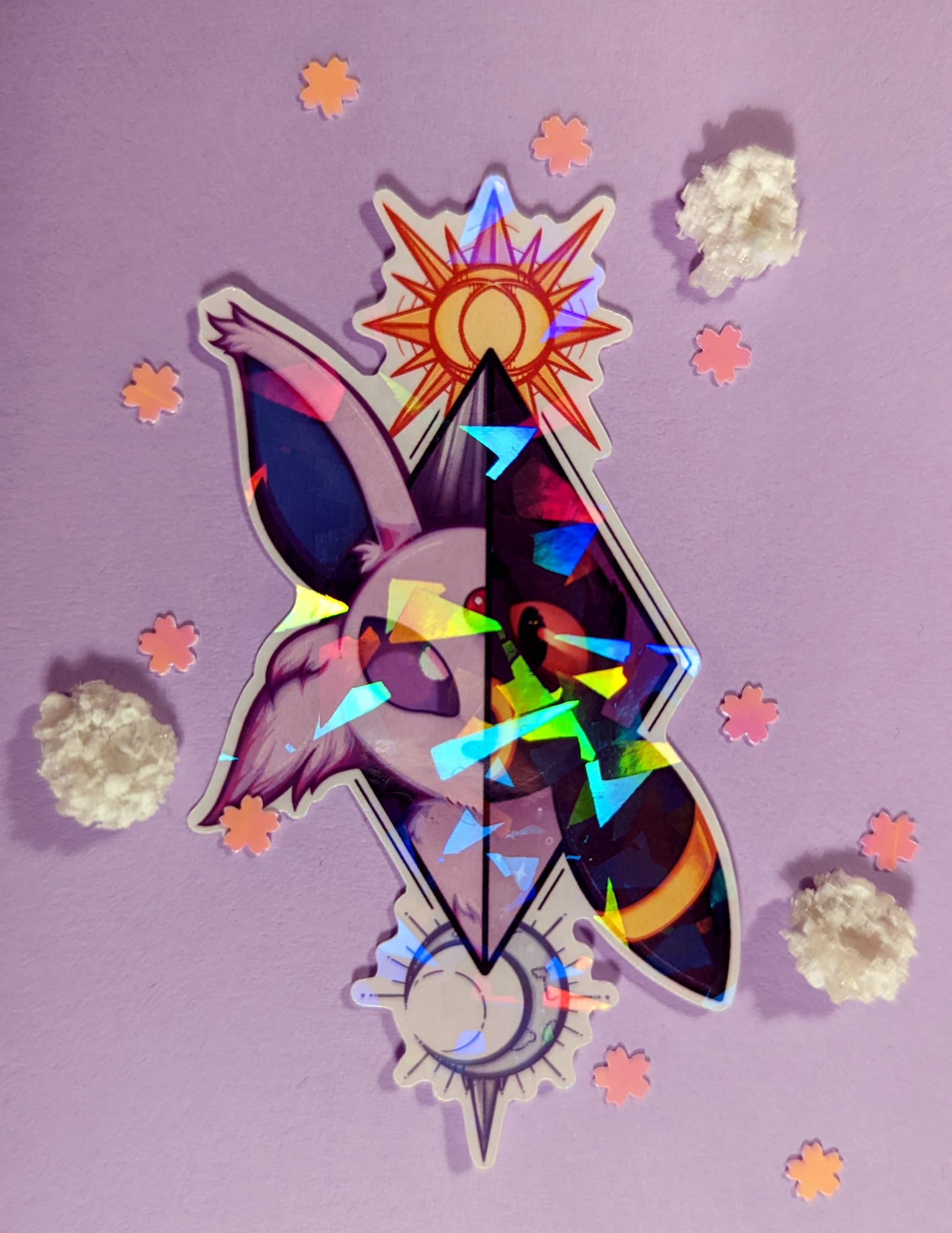 Umbreon and Espeon Sun and Moon Holographic Sticker - Etsy