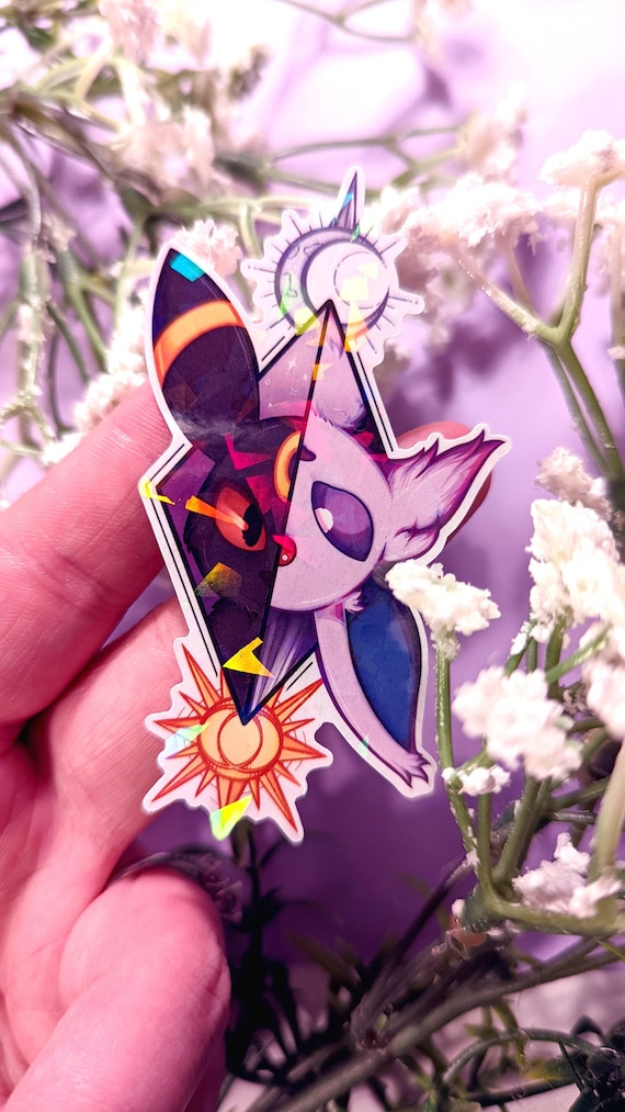 Umbreon and Espeon Sun and Moon Holographic Sticker - Etsy