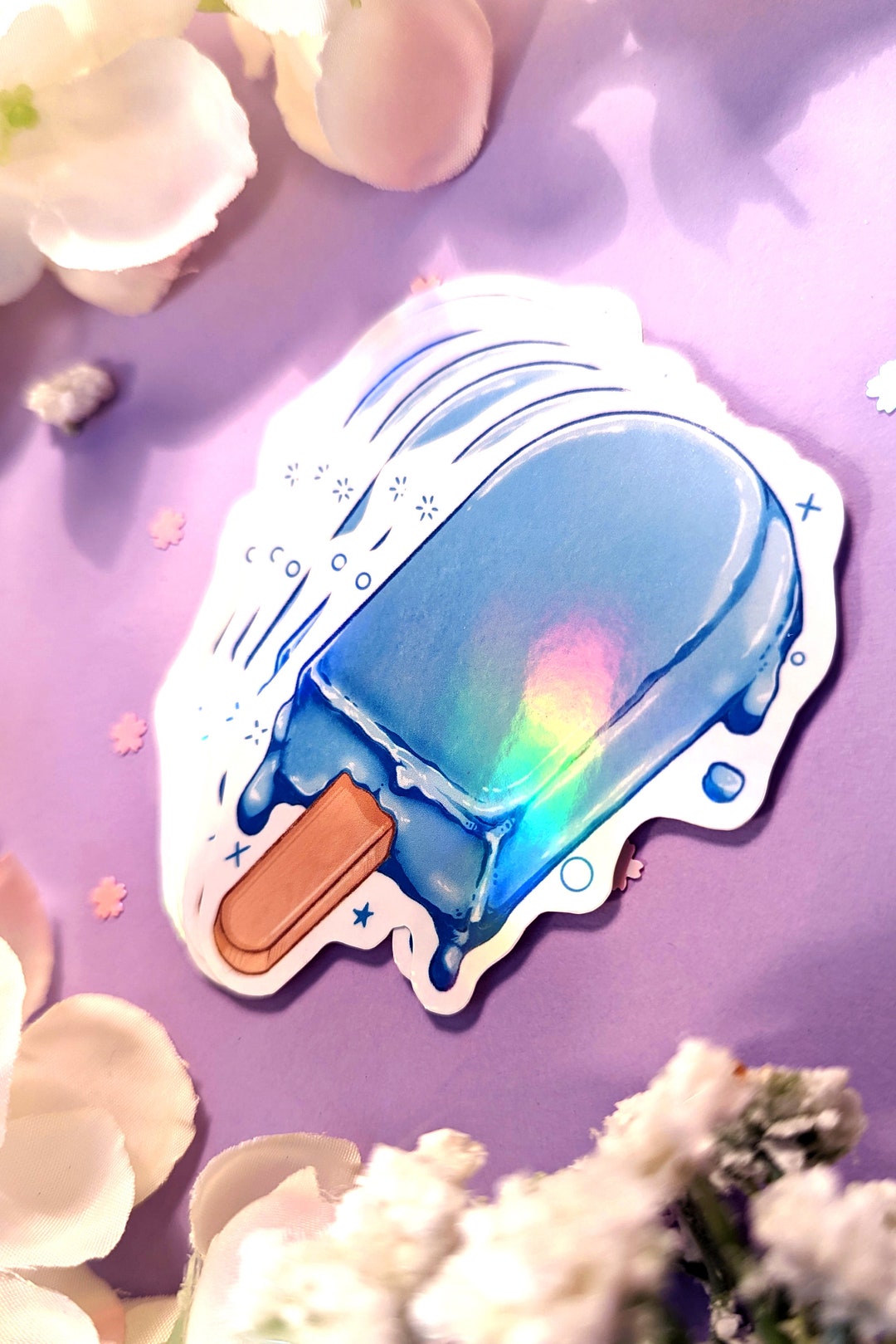Sea Salt Ice Cream - Holographic Sticker - Etsy