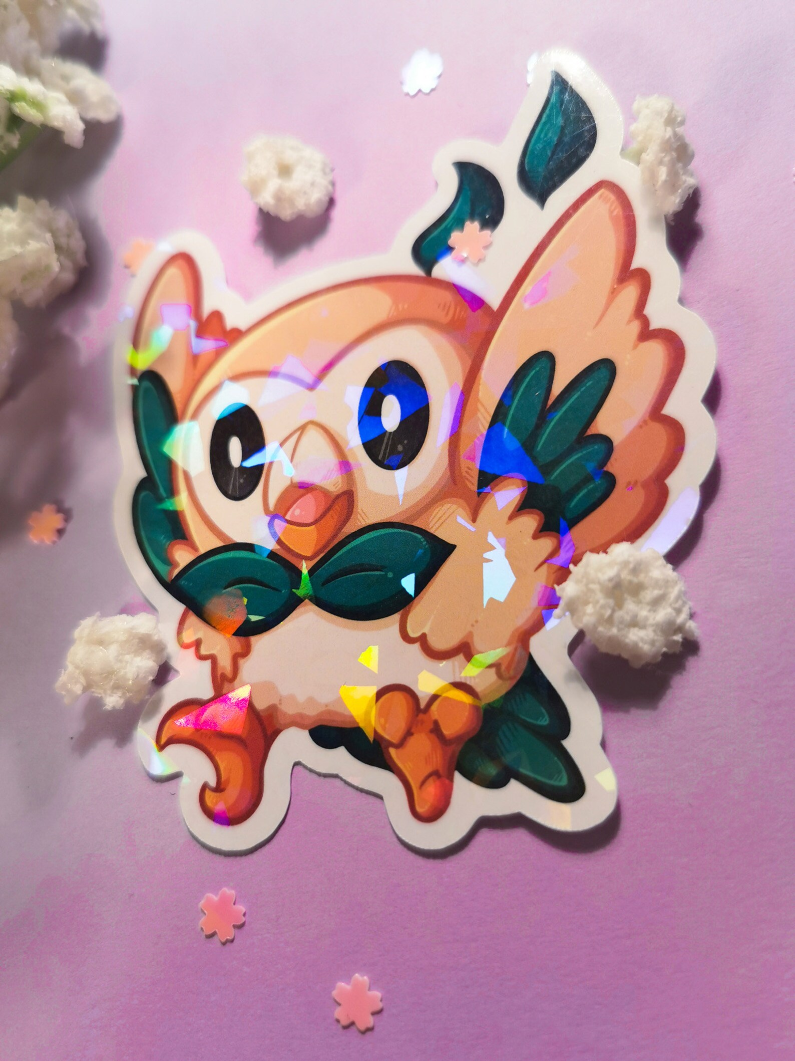 Rowlet Holographic Sticker - Etsy
