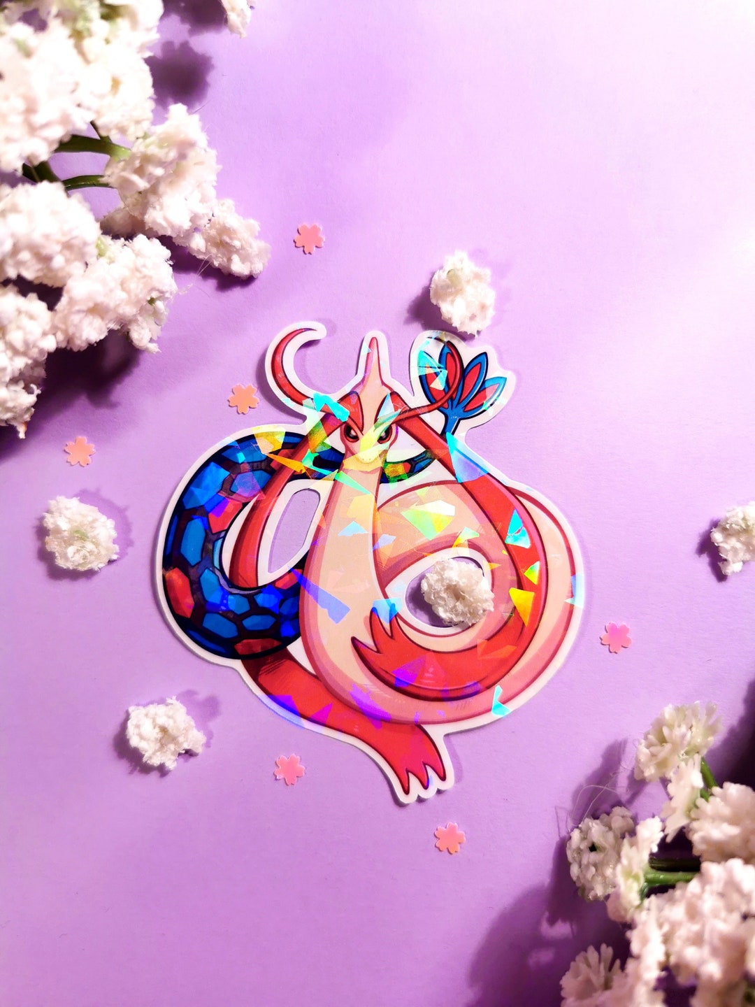 Milotic Holographic Sticker - Etsy