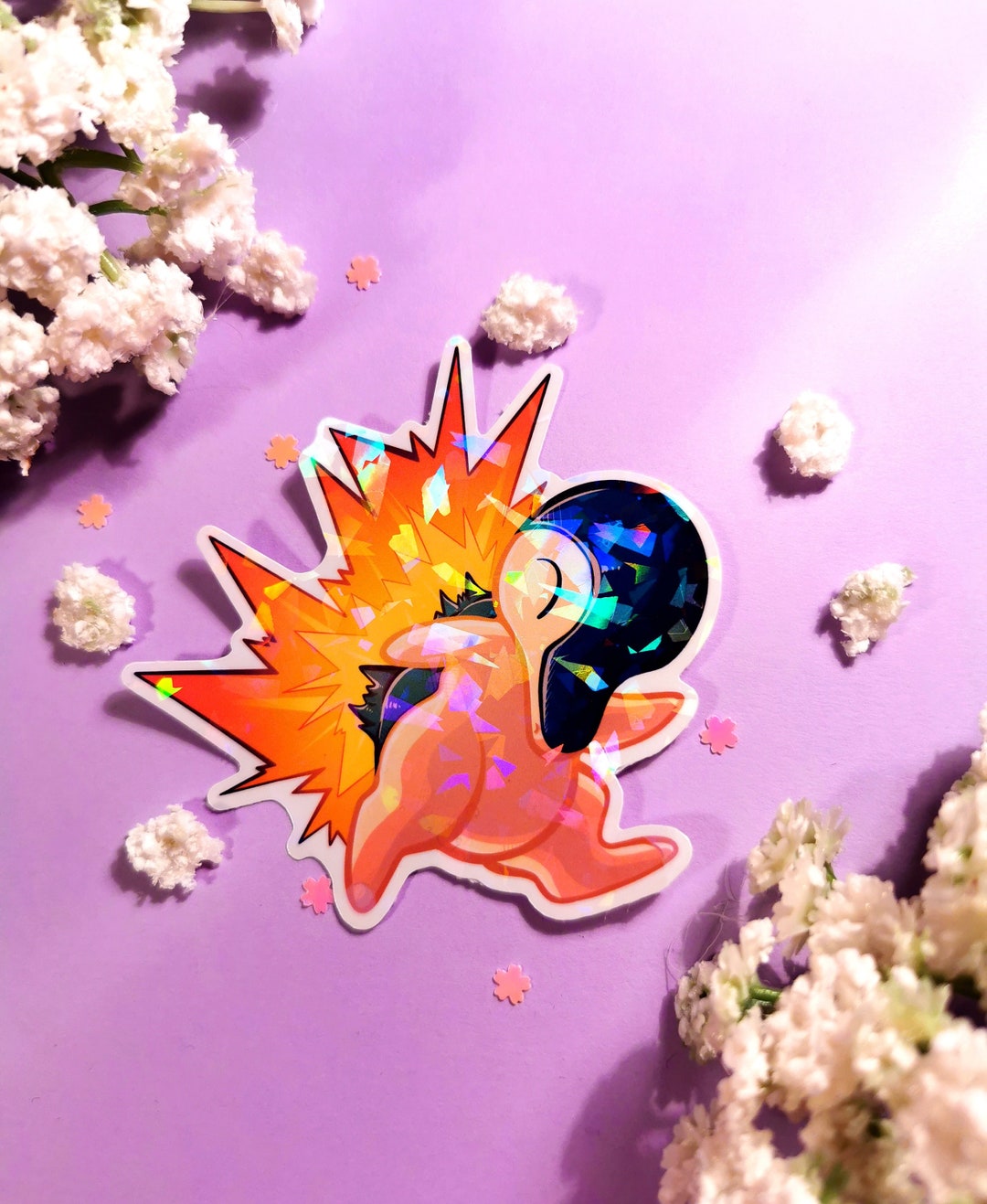 Cyndaquil Holographic Sticker - Etsy
