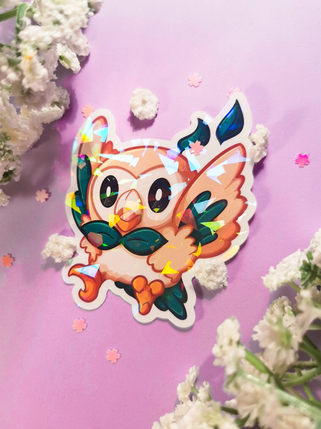 Rowlet - Holographic Sticker - Etsy