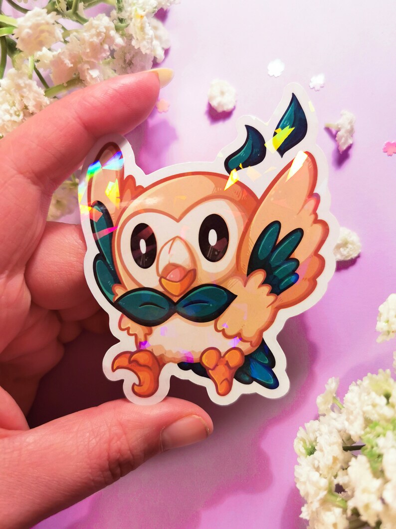 Rowlet Holographic Sticker - Etsy