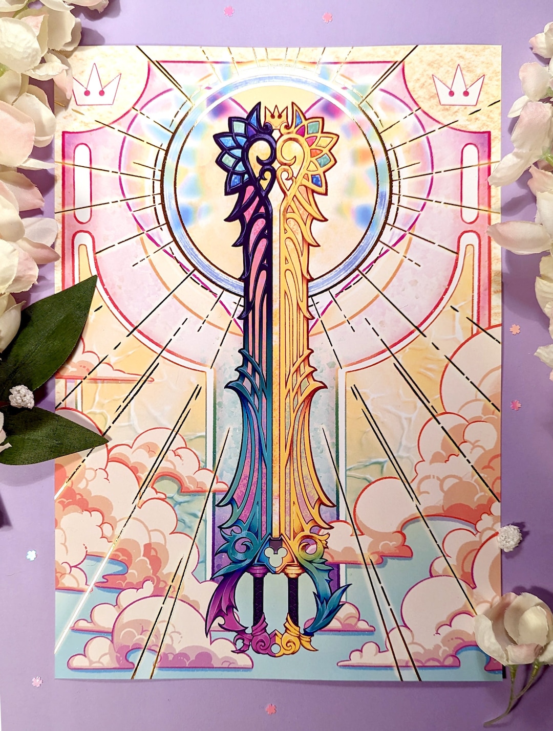 Kingdom Hearts - Combined Keyblade - Gold Foil Art Print A4 - Etsy