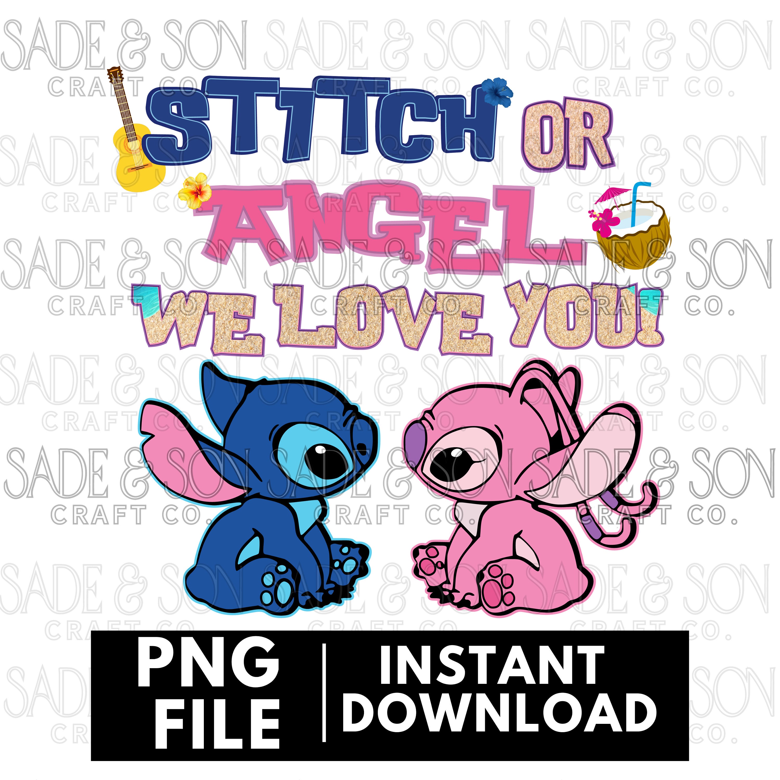Stitch or Angel Baby Gender Reveal PNG - Etsy
