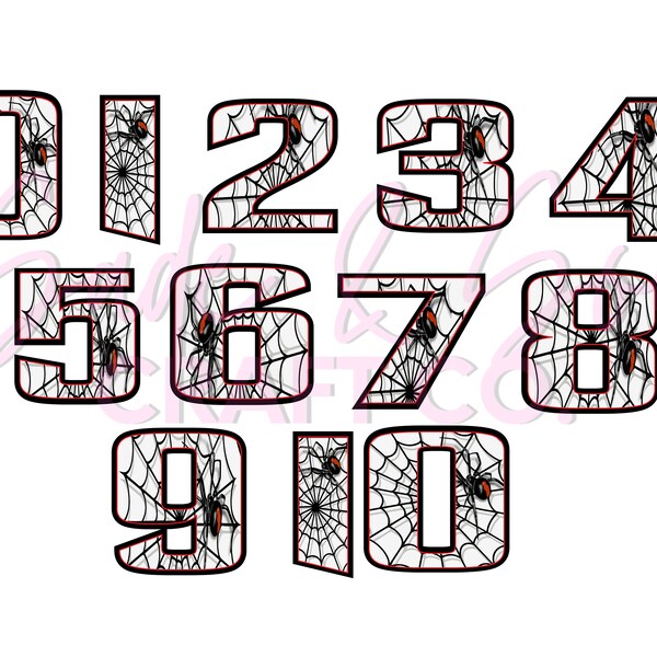 Spider Web Numbers - Etsy
