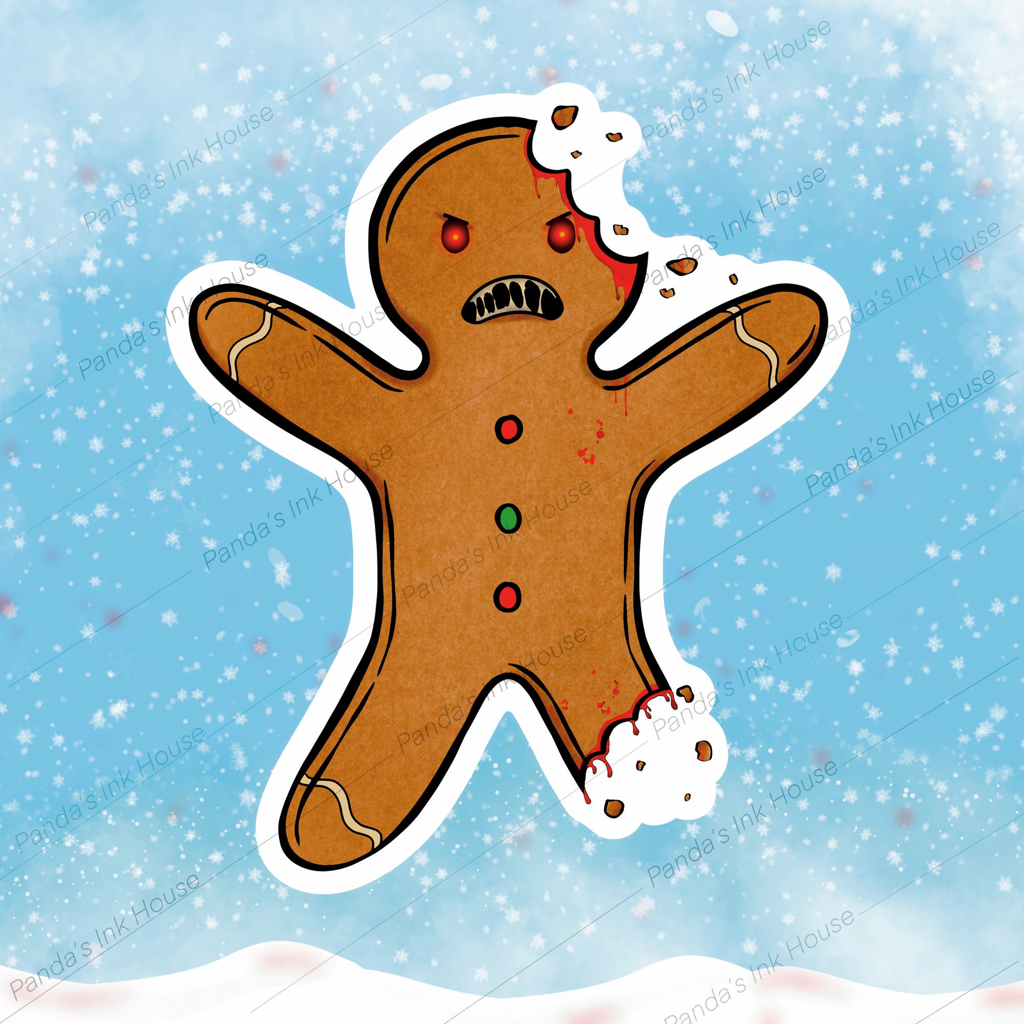 Spooky Gingerbread Man| PNG File| JPEG File| Print at Home| DIY ...