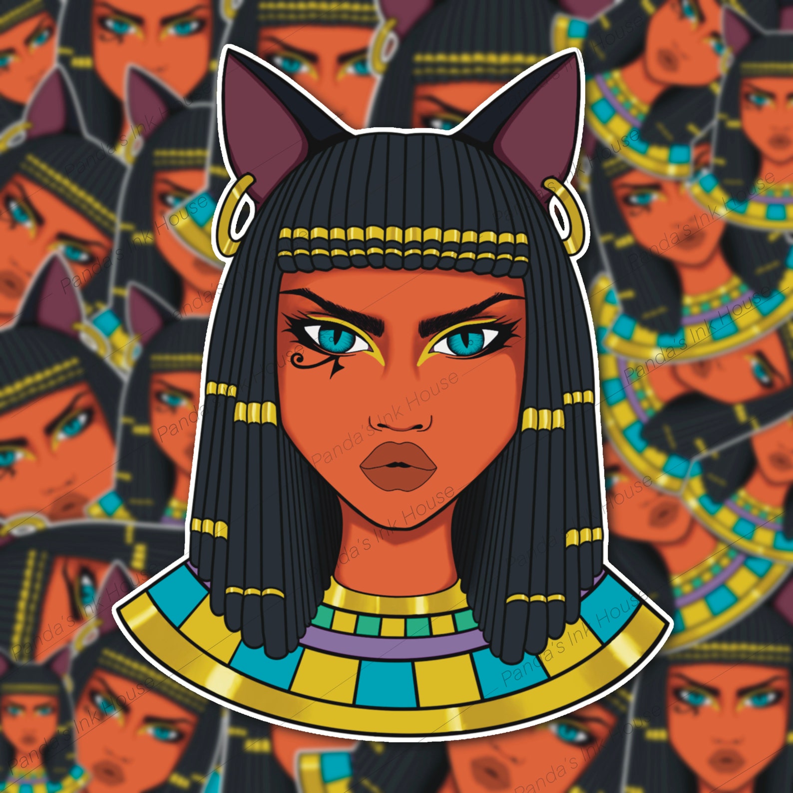 Bastet Head Human Form |PNG File| JPEG File| Printable Art| DIY - Etsy