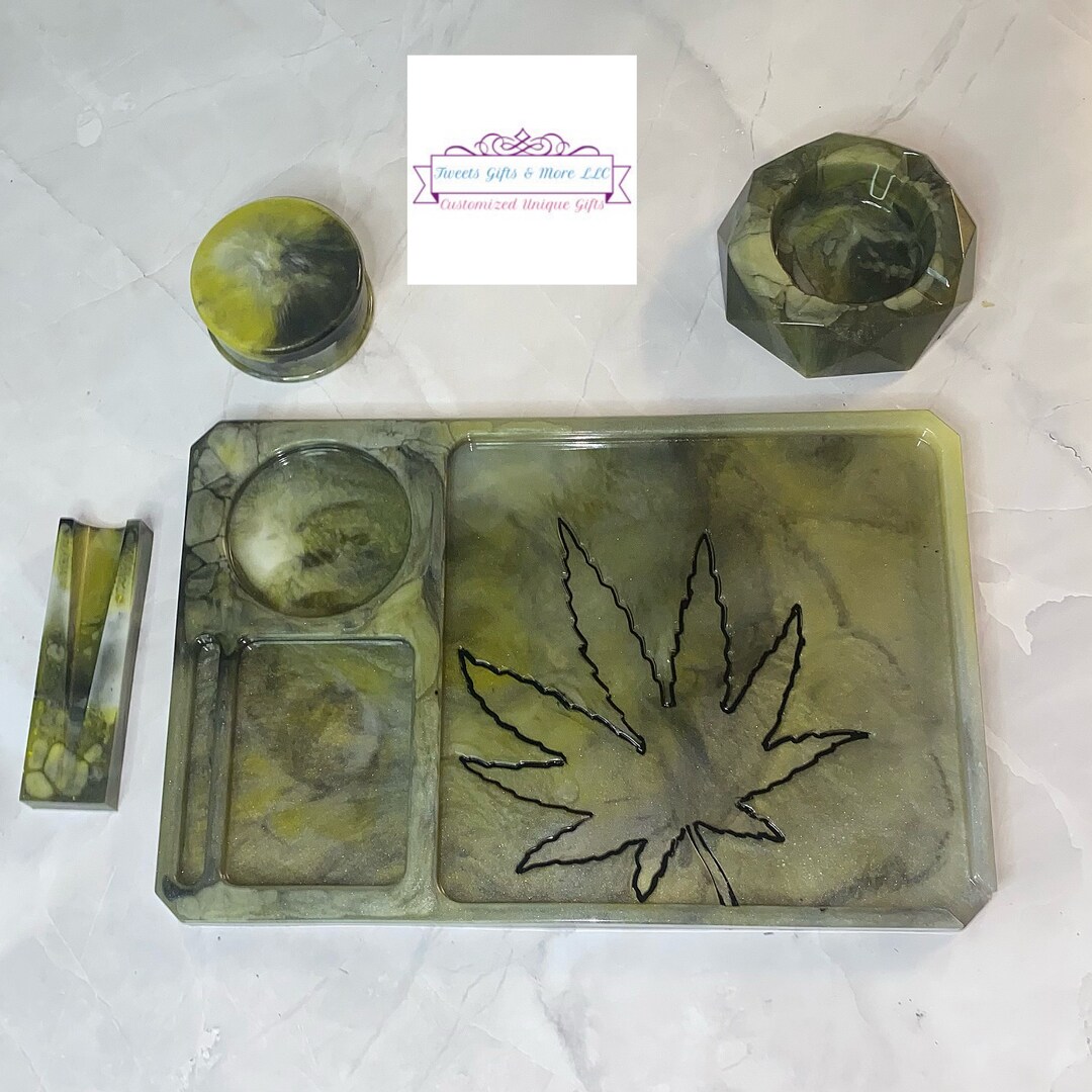 Customized Resin Weed Leaf Rolling Tray Set - Etsy