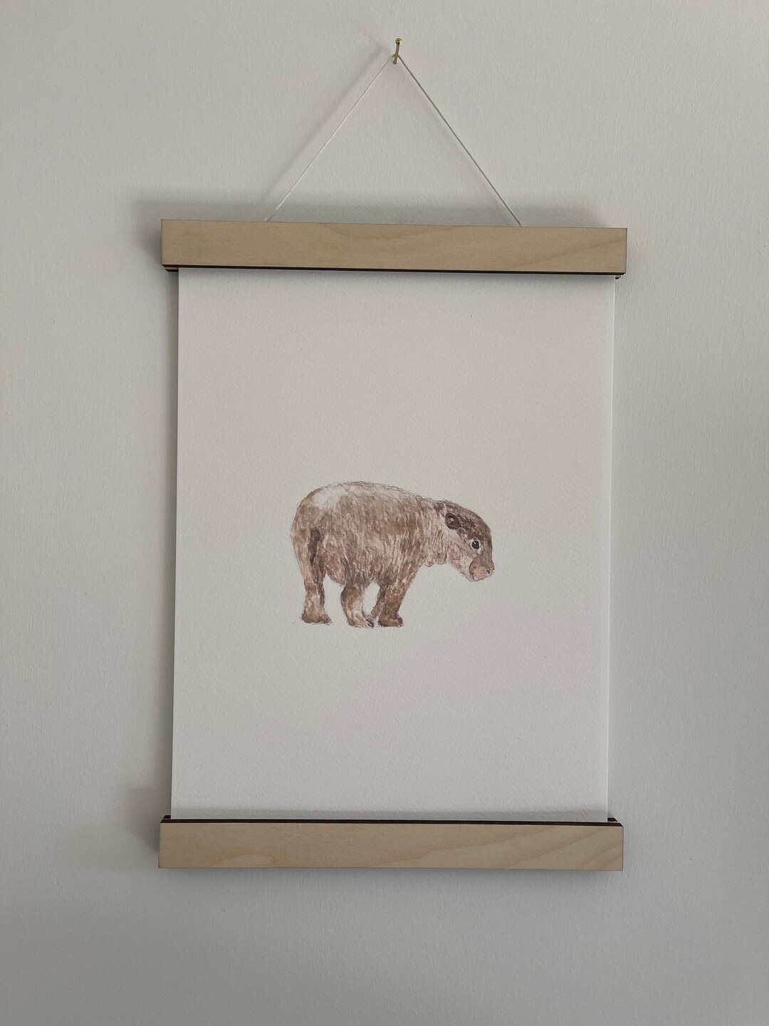 Pygmy Hippo Watercolour Art Print - Etsy