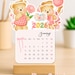 2026 Cute Bear Desk Calendar for Girls | Printable 12 Month Calendar ...
