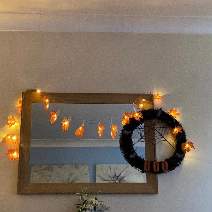 Handcrafted Autumn Decoration Maple Leaf Autumn Leaf Lights Luxury Fall ...