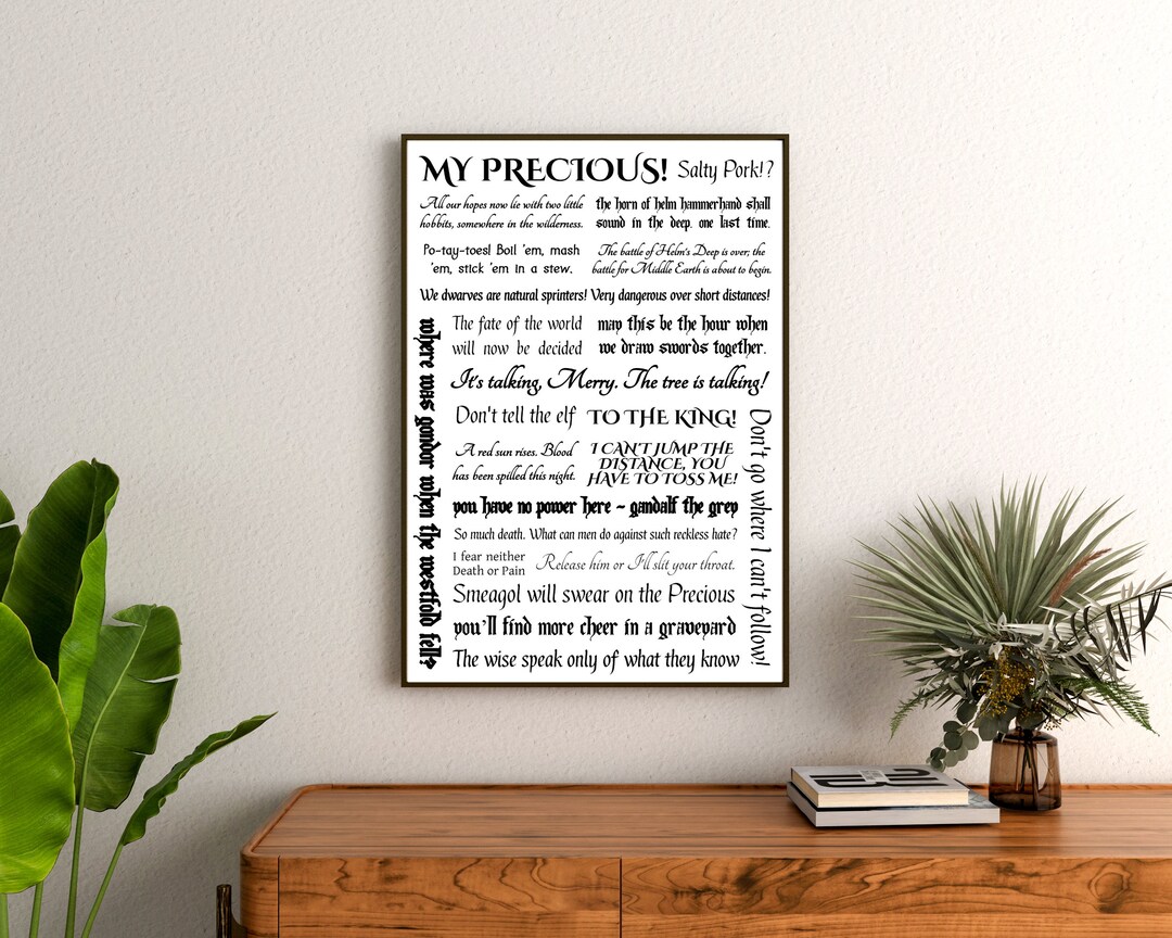 Lord of the Rings the Two Towers Best Quotes. Wall Art - Etsy