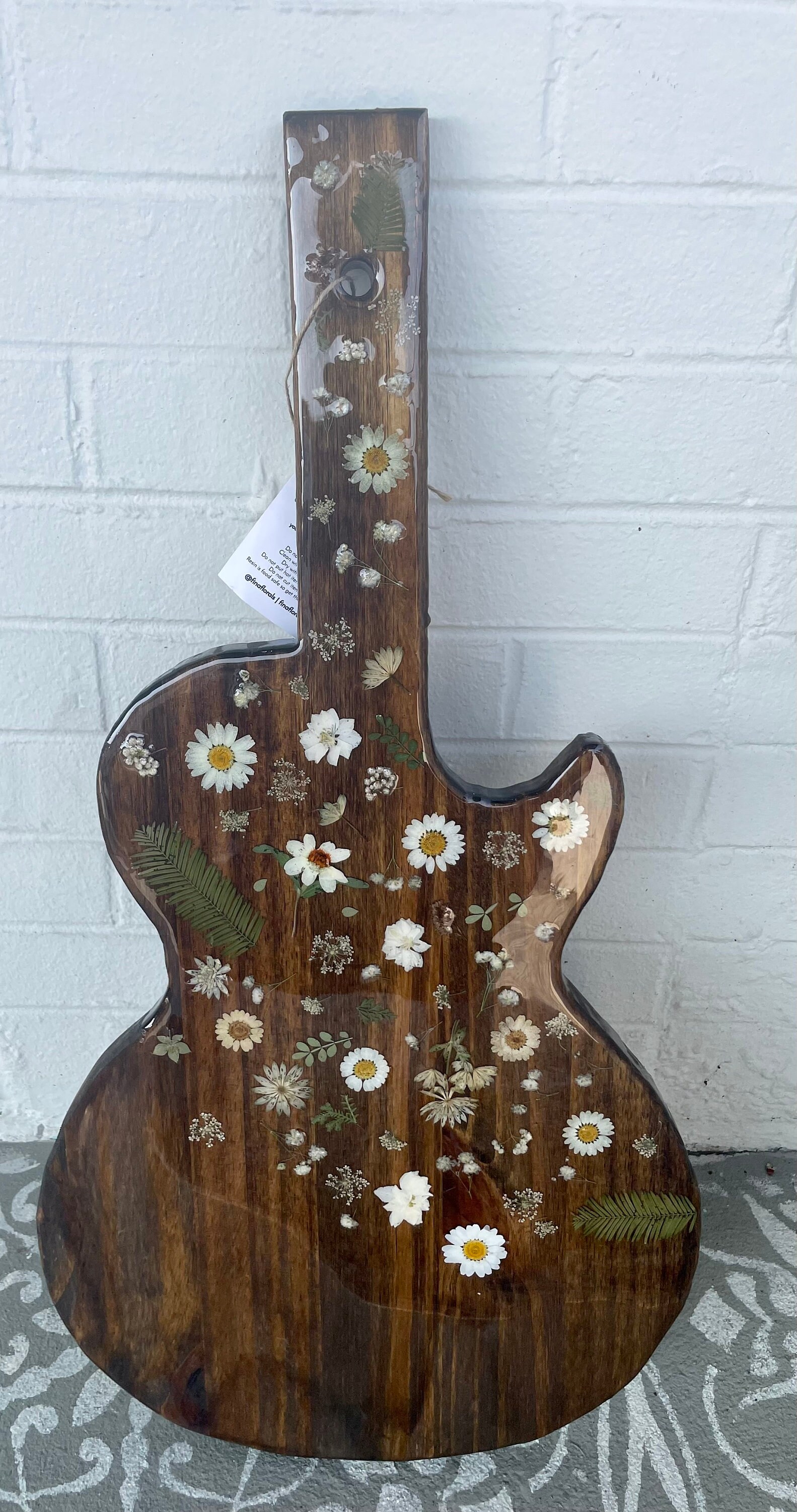 Wood Resin Flower Guitar Dried Flowers Epoxy Resin Snack - Etsy