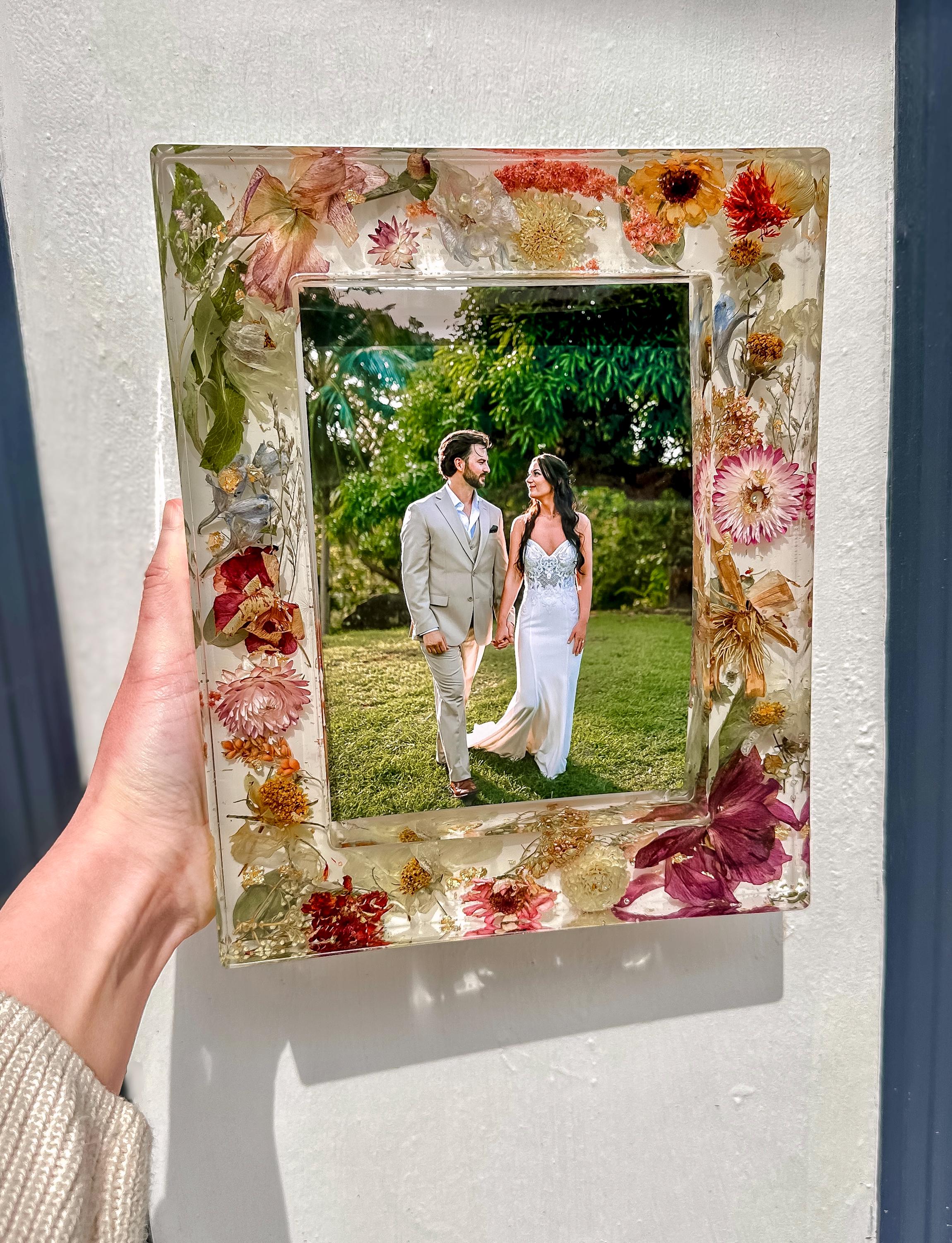 Resin Preserved Photo Frame | Dried Floral Preservation | Bridal ...
