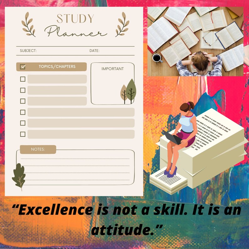 Student Printable Digital Study Template, Study Planner, Assignment ...