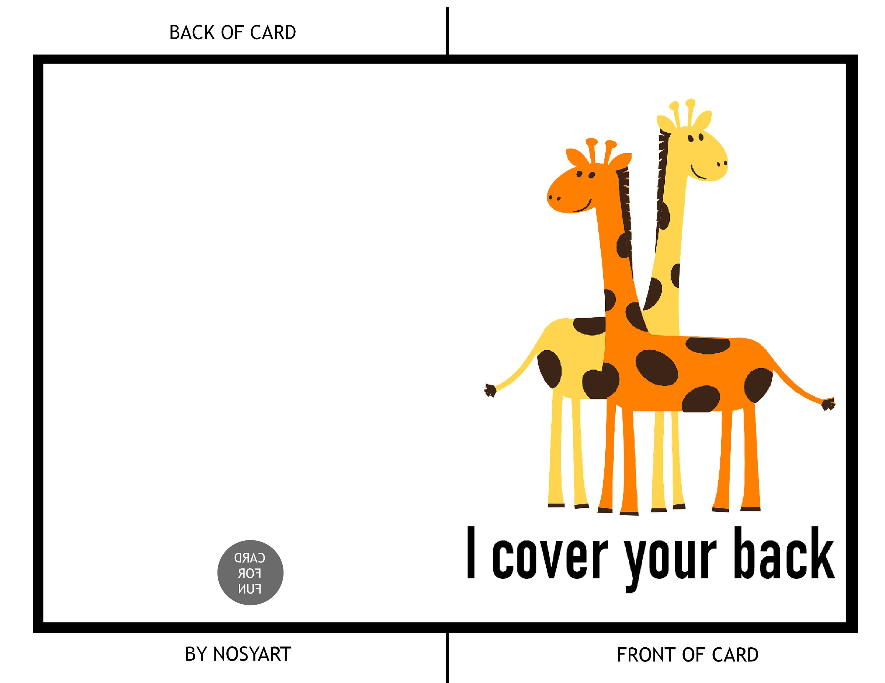I Cover Your Back, Printable Card, Funny Greeting Card, Love One ...