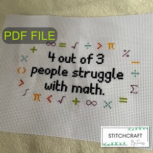 2 Cross Stitch Patterns, Funny Cross Stitch Pattern, Sarcastic, Math ...