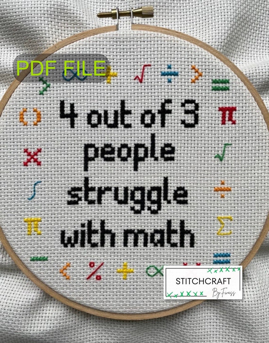 2 Cross Stitch Patterns, Funny Cross Stitch Pattern, Sarcastic, Math ...