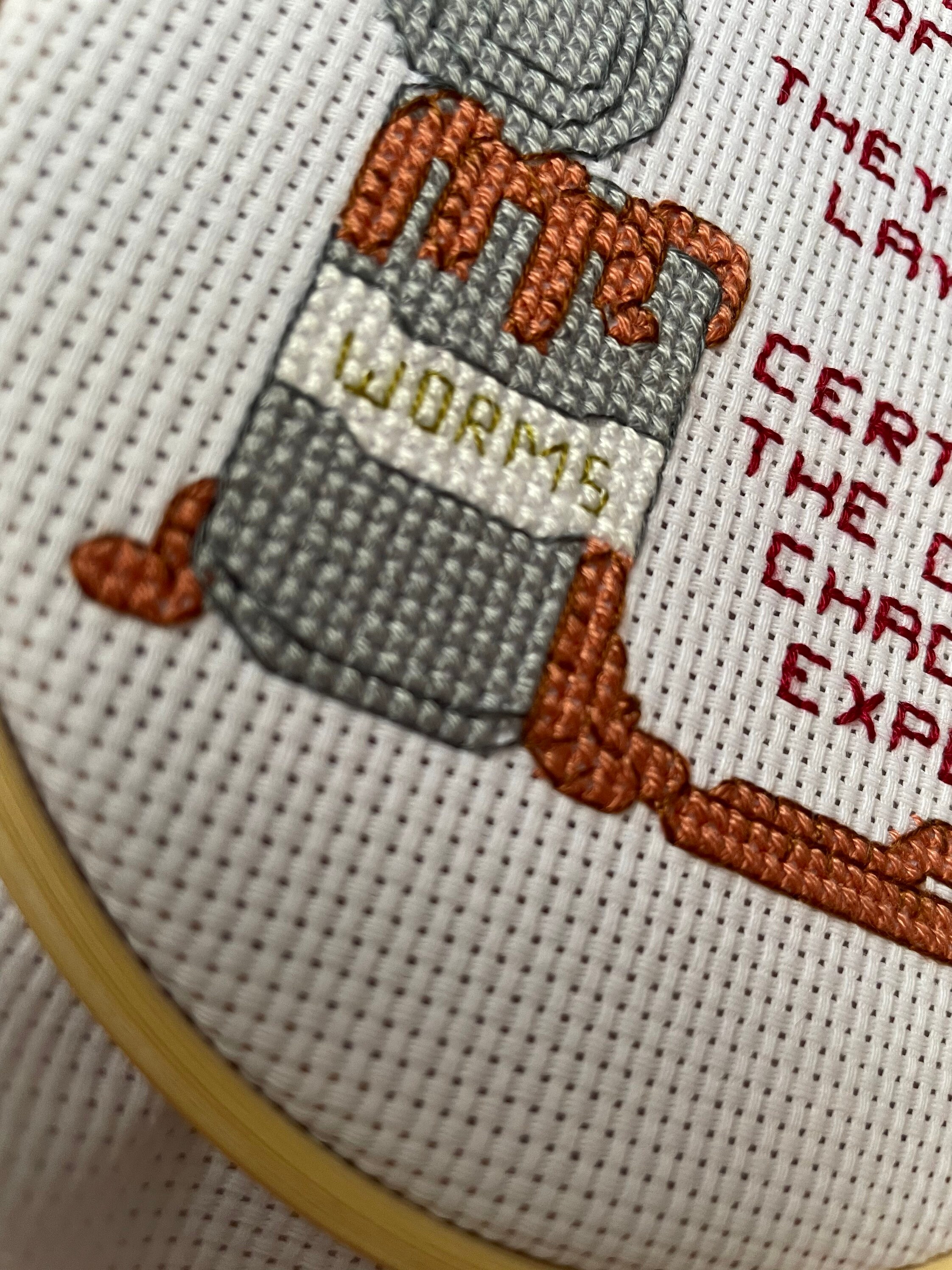 Can of Worms Funny Cross Stitch Pattern: Sarcastic Quote (PDF Pattern ...