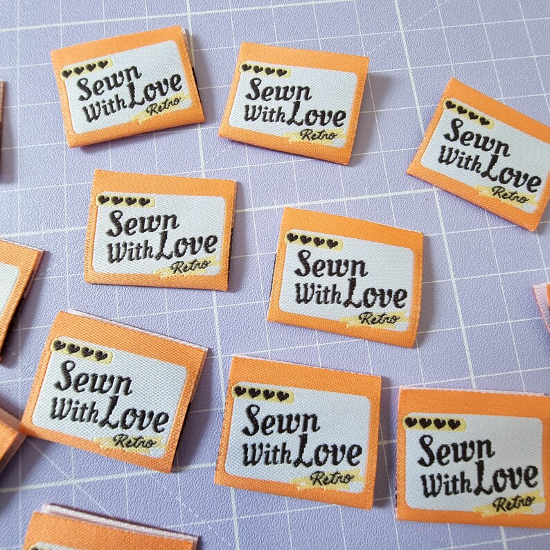 Sewn With Love Retro Labels for Makers Sew in Labels - Etsy