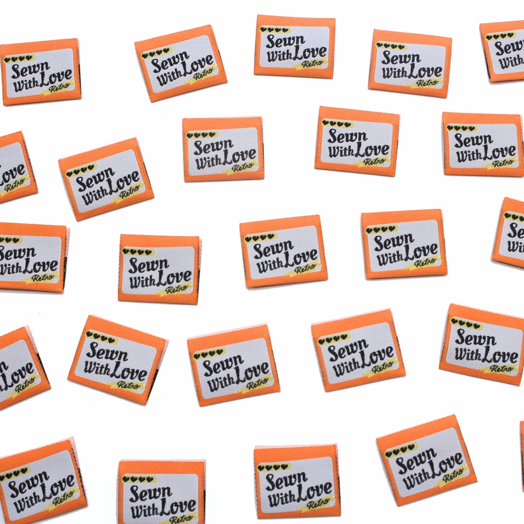 Sewn With Love Retro | Labels for Makers, Sew in Labels, Labels for ...